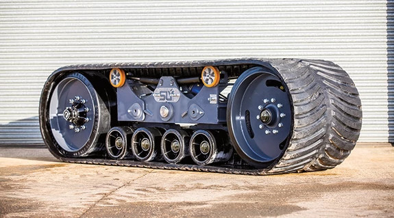 Plain bearings for extremely heavy loads in crawler track system for ...