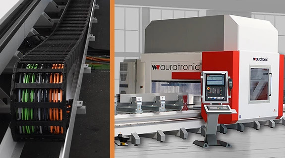 24 energy chains in CNC plant for aluminium profiles