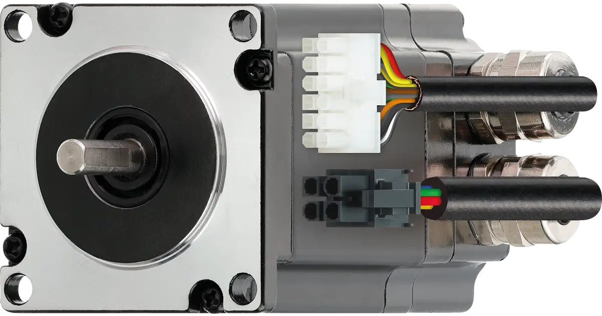 drylin® E stepper motor, connection cable and encoder, NEMA 23