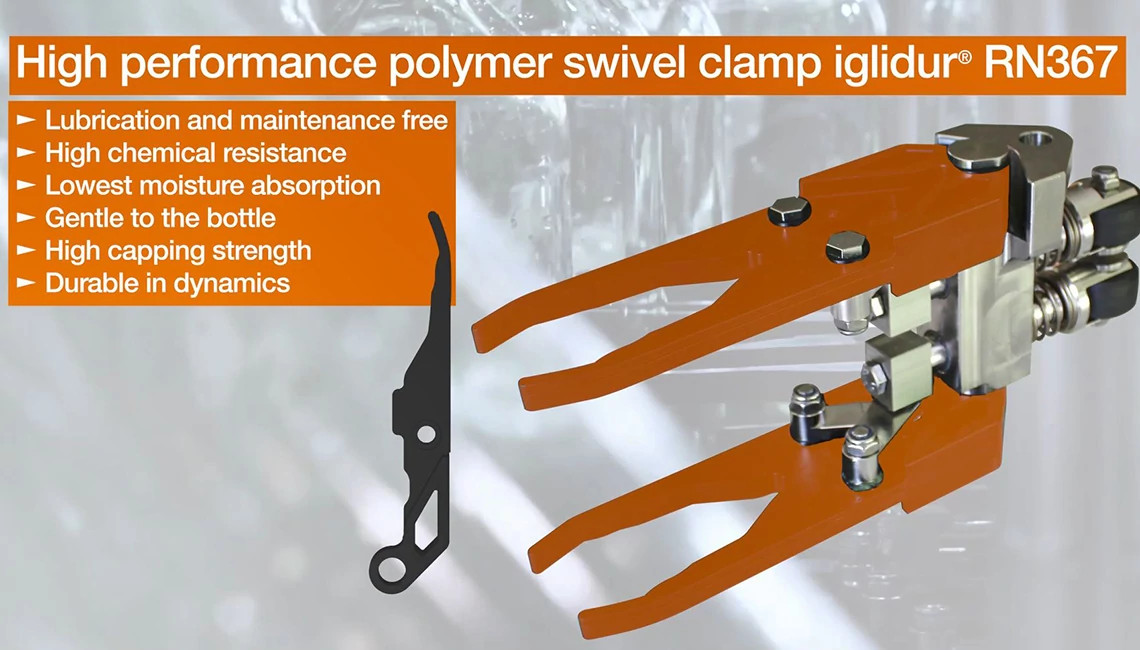 Clamping star wheels made of special plastic in Krones bottle filling ...