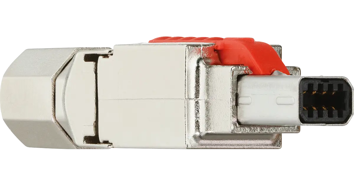 TE Connectivity plug, Mini I/O, CAT6A, D-Form, 2350310-1