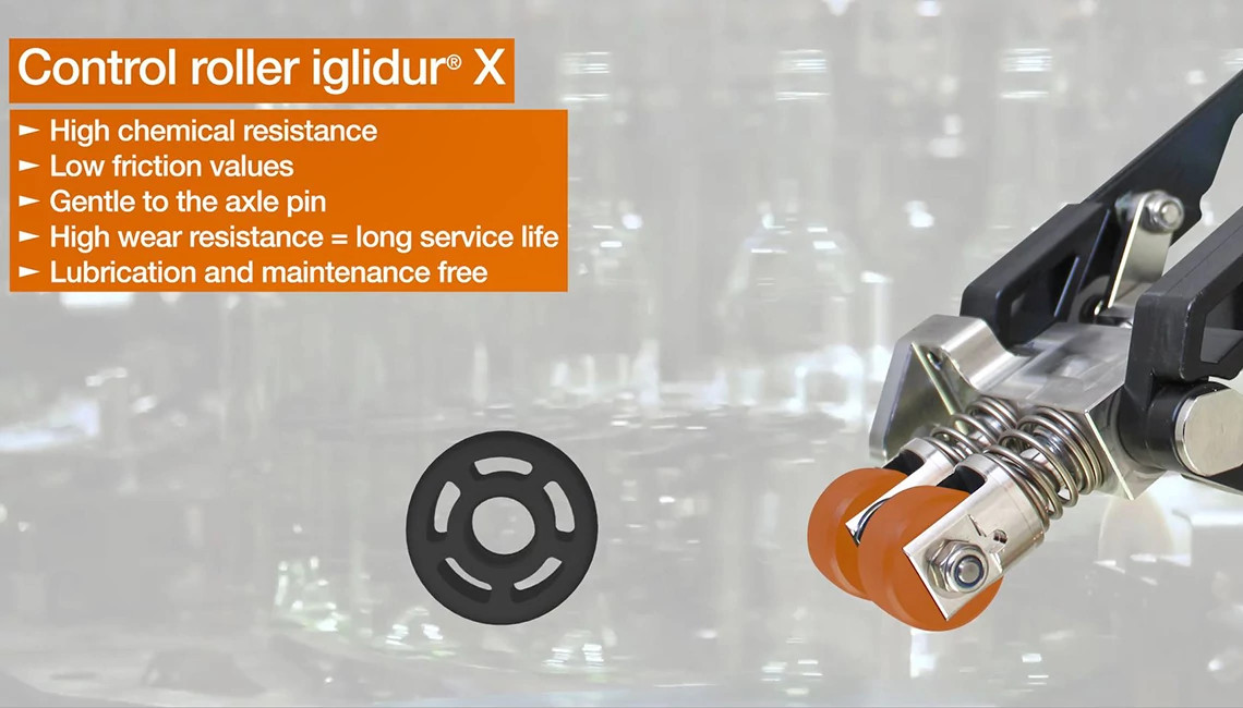 Clamping star wheels made of special plastic in Krones bottle filling ...