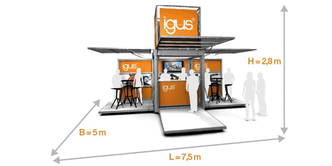 Request a booth visit from out mobile exhibition tradeshow | igus®