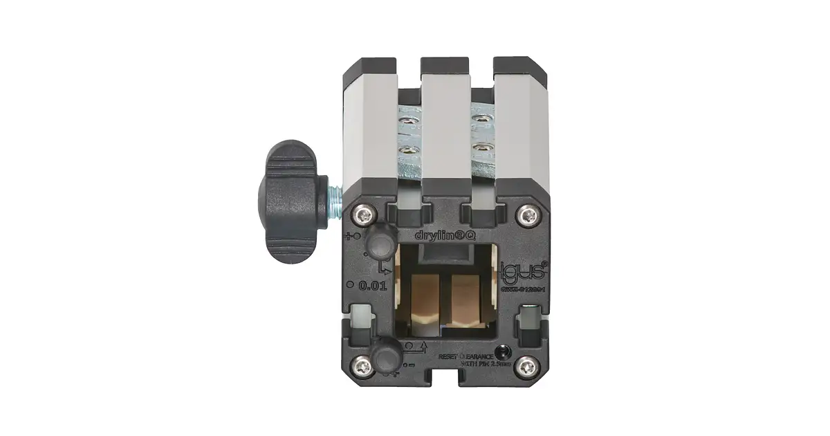 drylin® Q linear carriage, adjustable, manual clamp