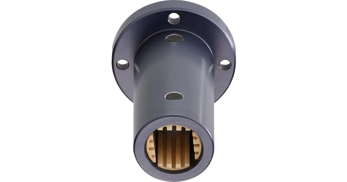 drylin® Q linear plain bearing with round flange, tandem