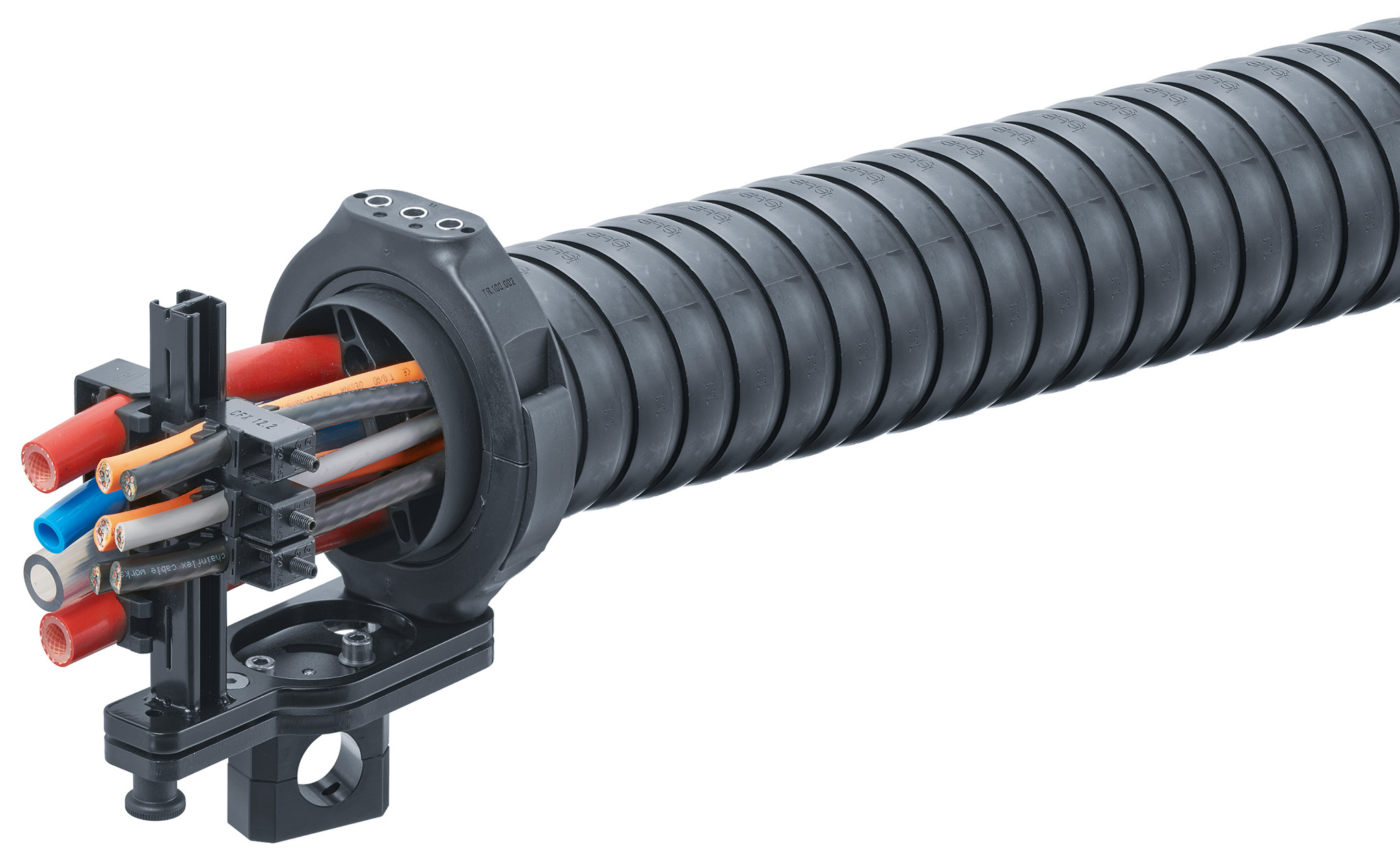 Tension clamps strain relief for large cross section