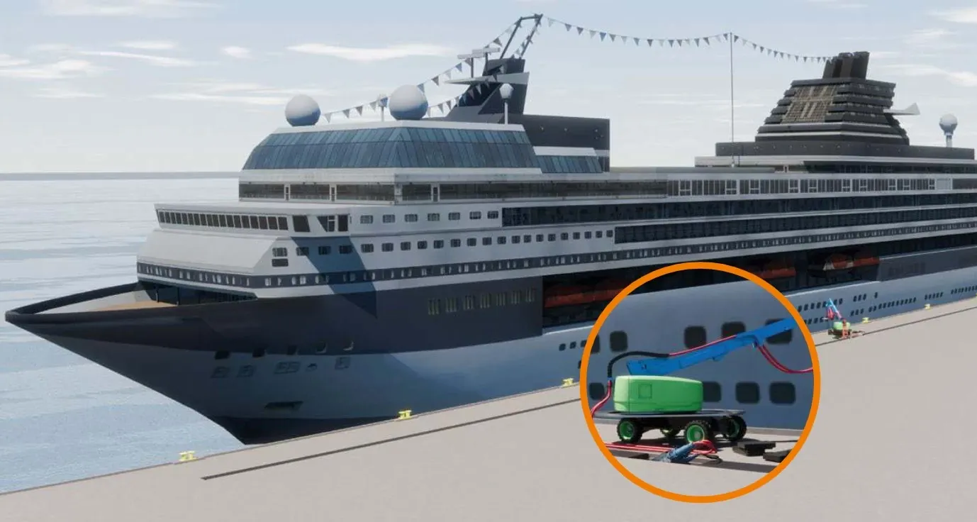 Mobiler und nachhaltiger Landstromanschluss am Kreuzfahrtterminal des ...