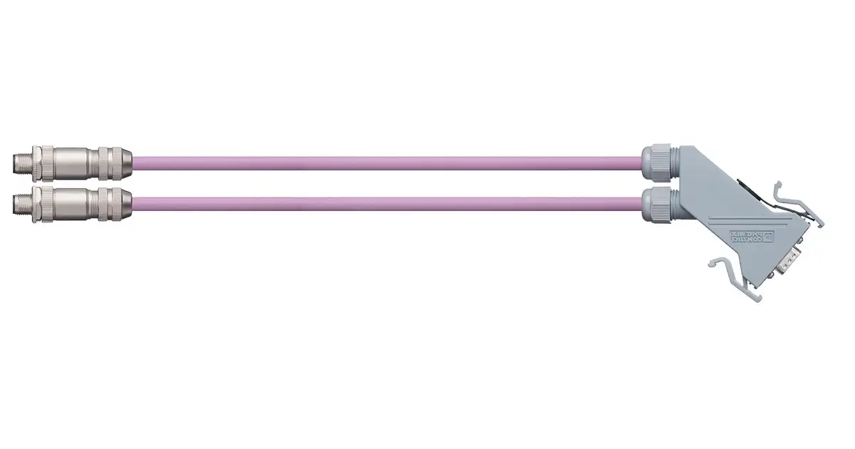 Harnessed Profibus cables, PVC, connector A: Phoenix Contact IN: M12, 5 ...