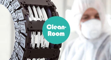 e-skin® cleanroom energy chain | smaller installation height