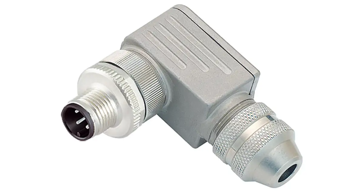 Binder M12-A angular connector, 6.0-8.0mm, shielded, 99 1429 822 04, 99 1437 822 05, screw ...