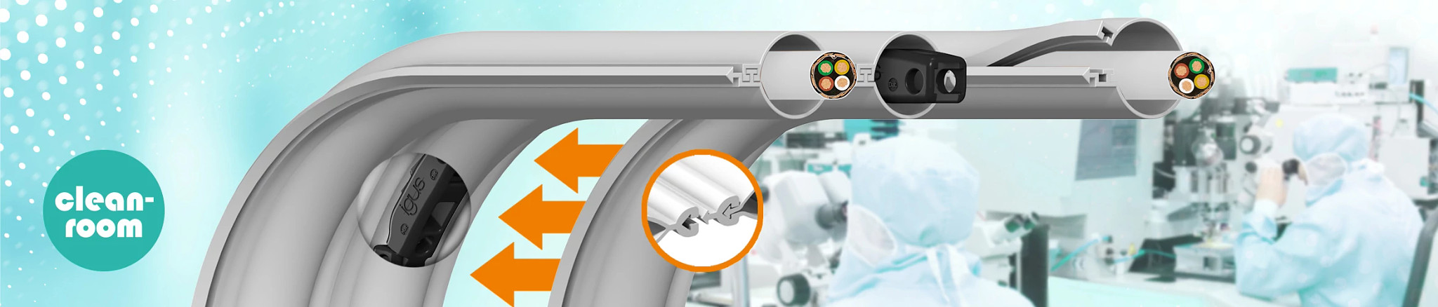 Cables in a cleanroom