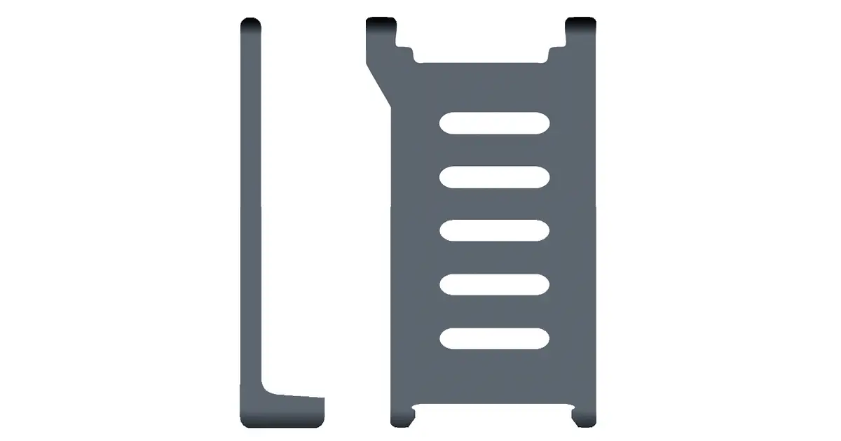 Left side plate slotted, unassembled