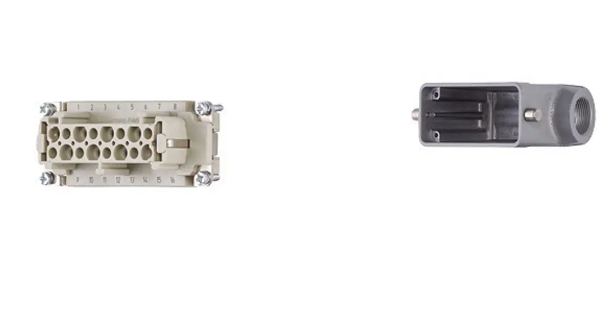 Conector Harting con Insert hembra + Carcasa Han 16B