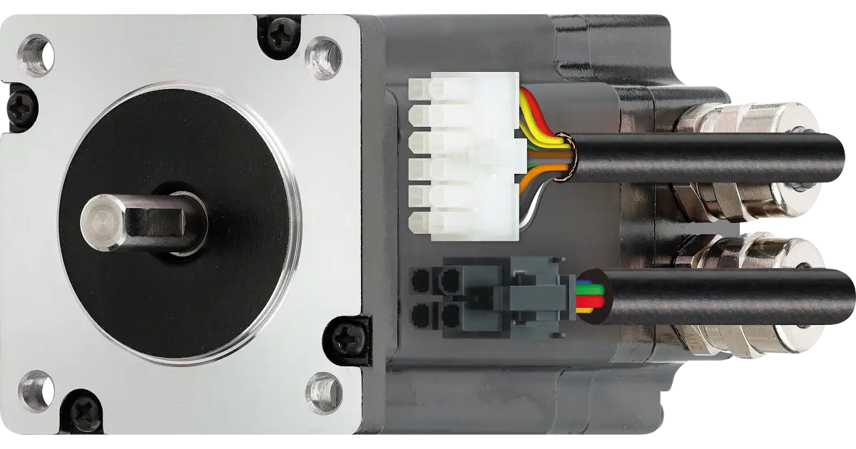 drylin® E stepper motor, connection cable and encoder, NEMA 24
