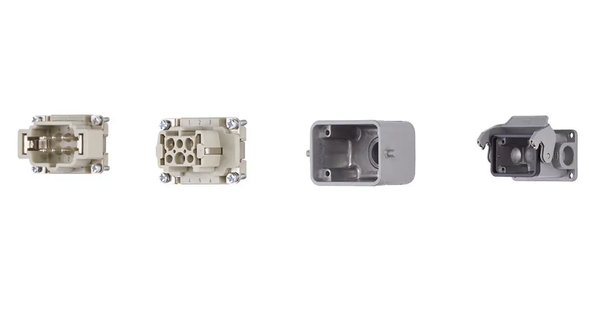 Harting connector set, pin and socket design, incl. contacts