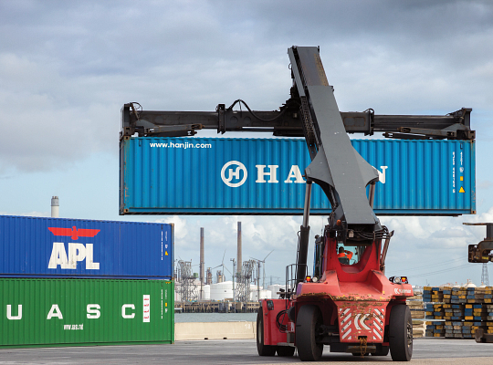 Products for industrial vehicles in container handling