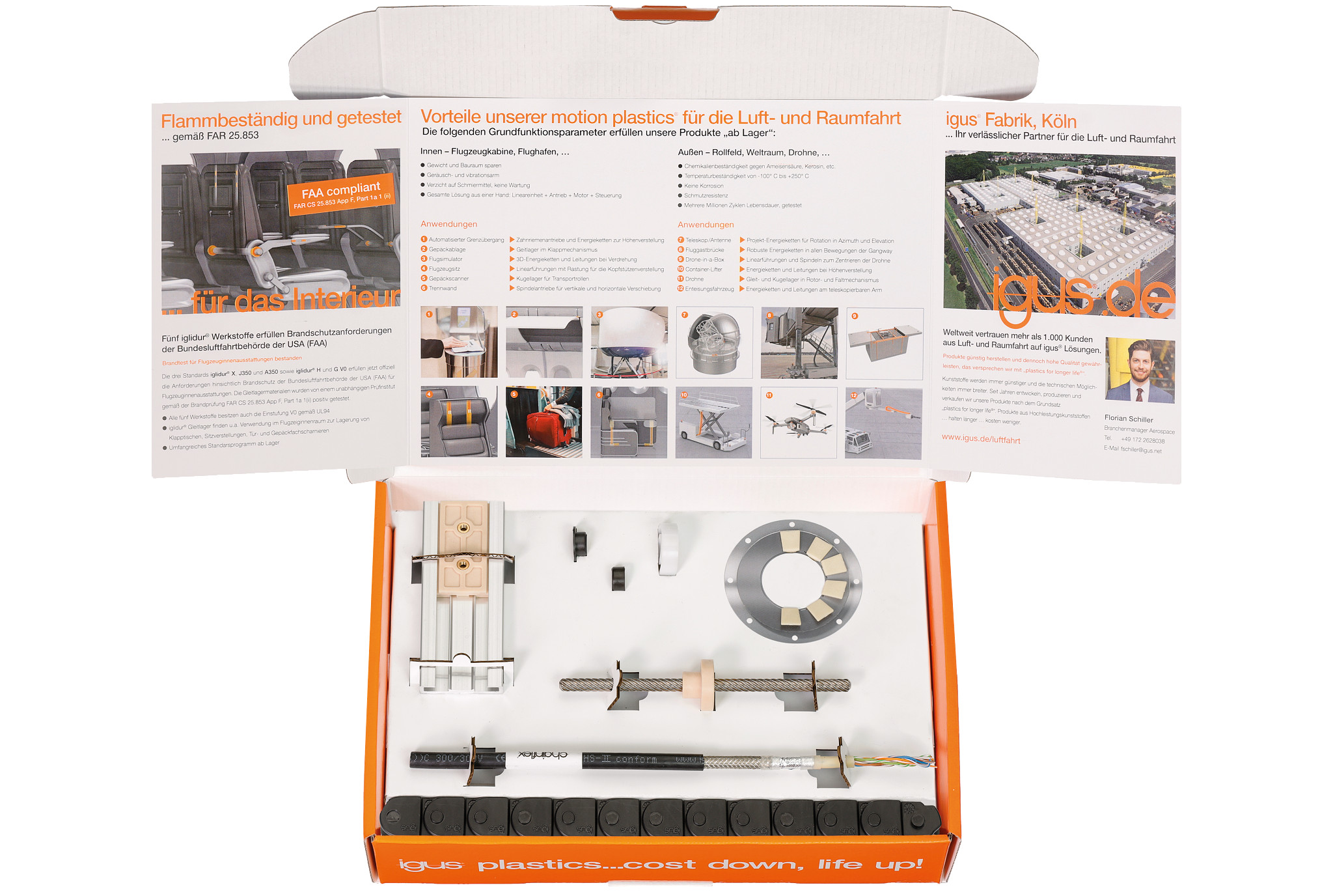 Lightweight bearings and e-chains for aviation and aerospace | igus®