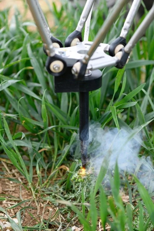 Delta robot uses non-chemical zapper in agricultural weeding | igus