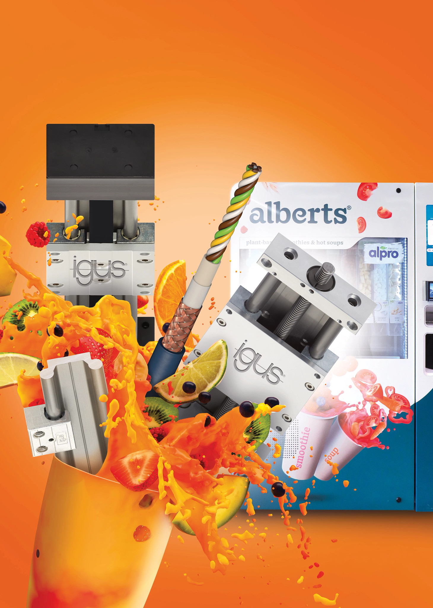 Alberts One robotic vending machine for healthy snacks | igus Singapore