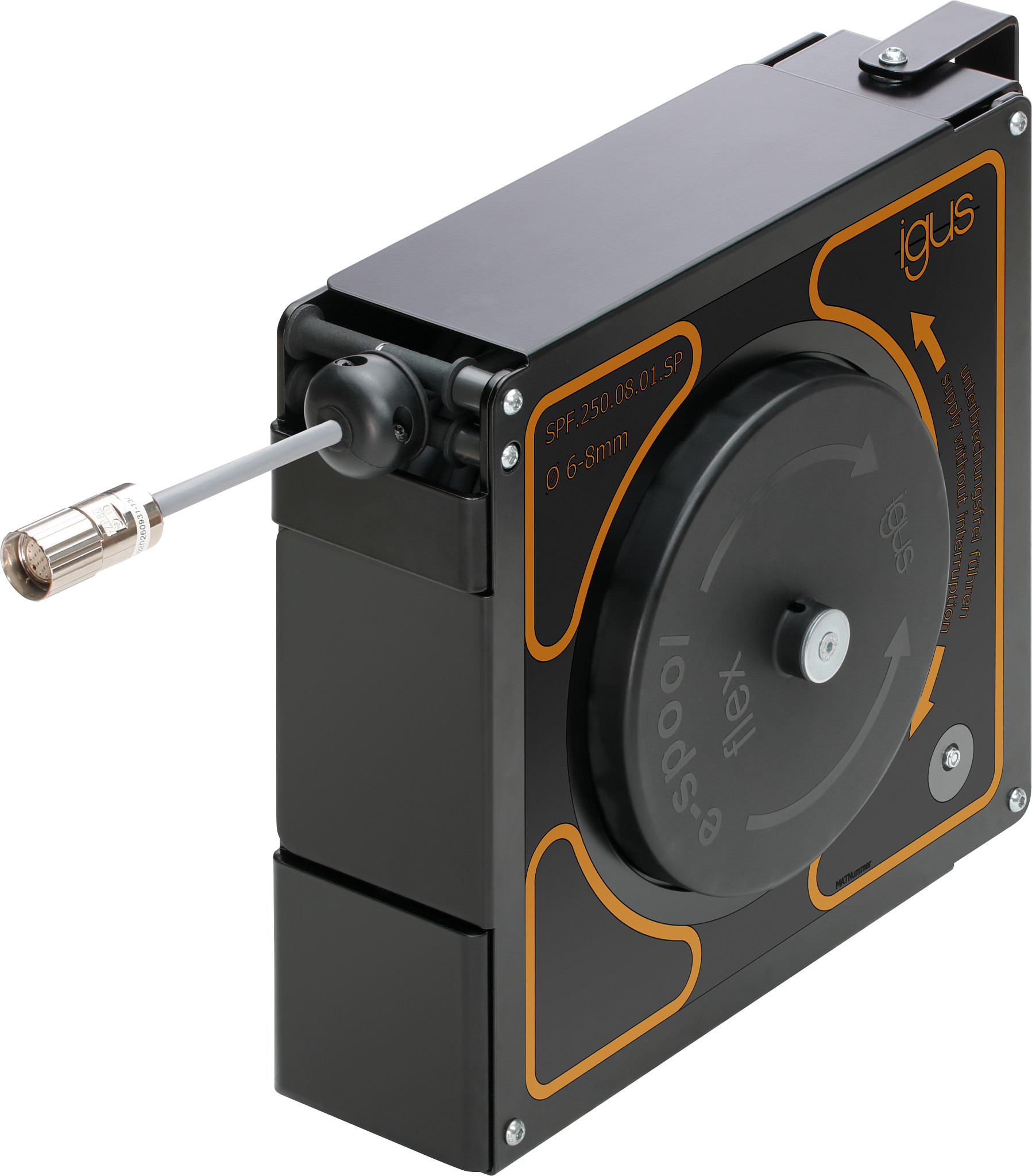 Kabelaufroller e-spool flex | schleifringlose Kabeltrommel von igus ...