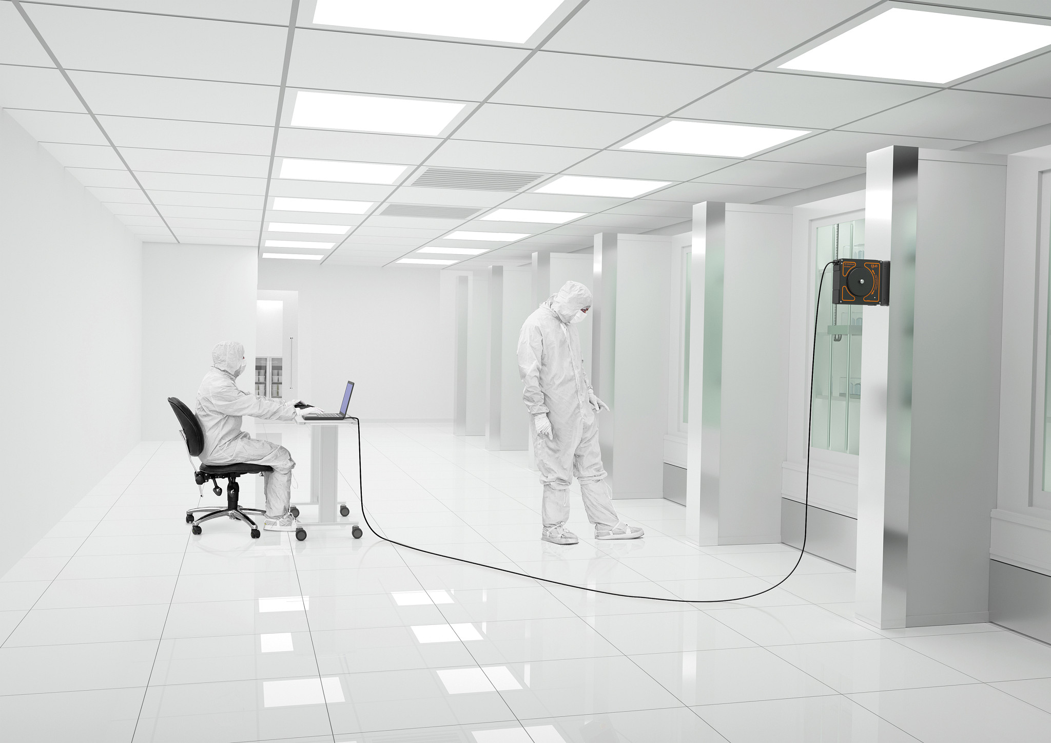 Cables in a cleanroom
