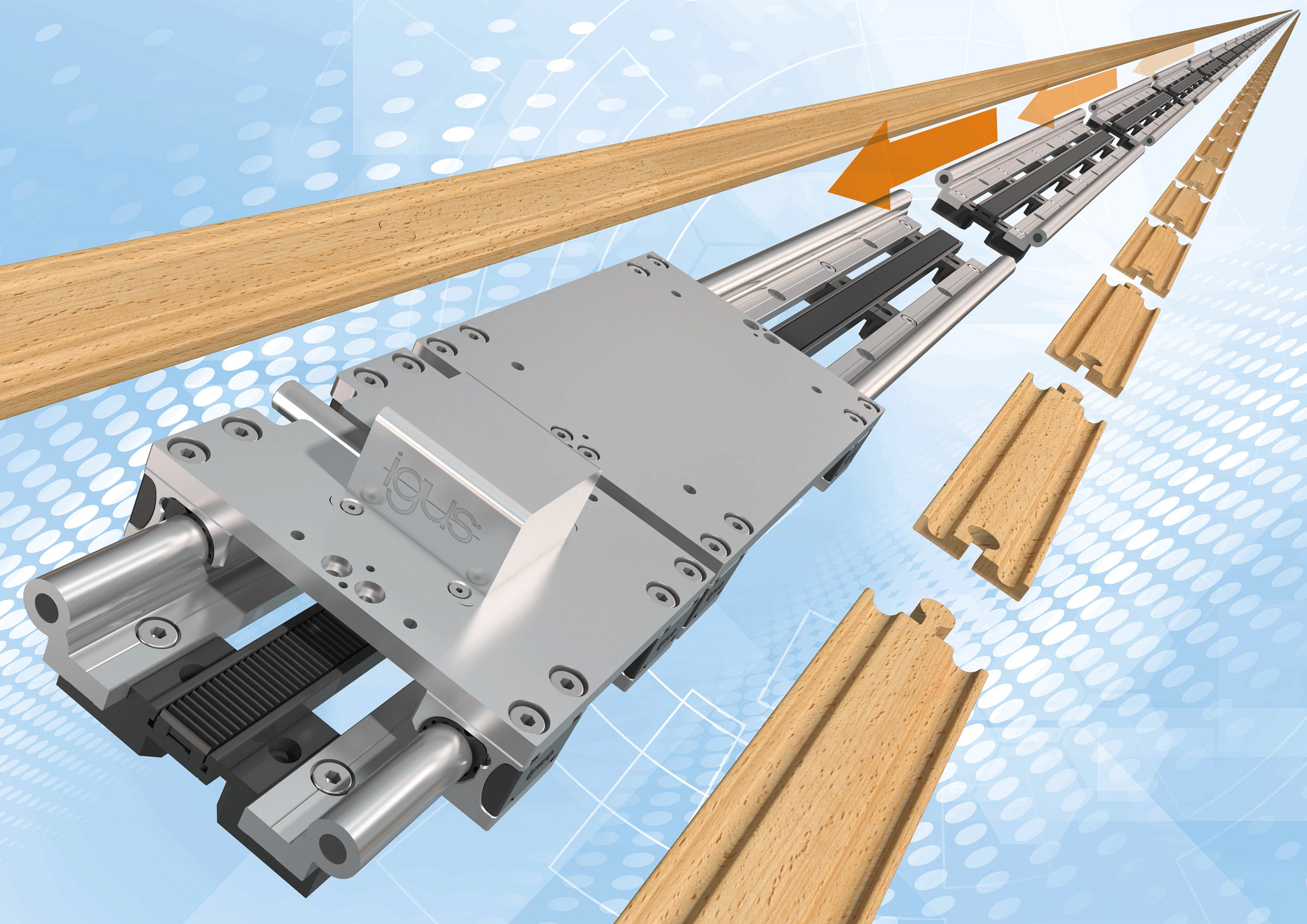 Modular, endless gear rack and pinion linear actuator | igus®