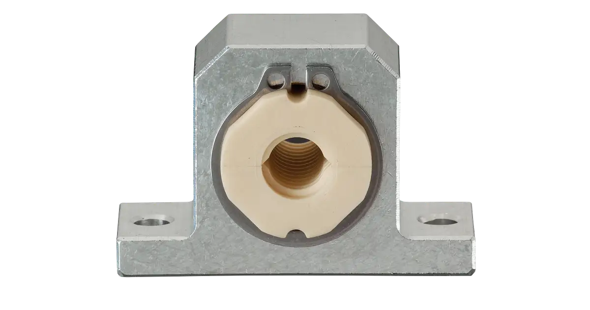 dryspin® Trapezgewindemutter mit Gehäuseblock