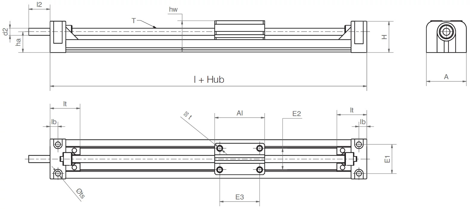 Small drylin® SLN linear axis with lead screw drive