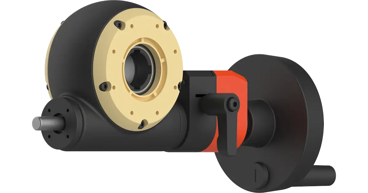 drygear® Apiro gearbox with manual clamping and position indicator