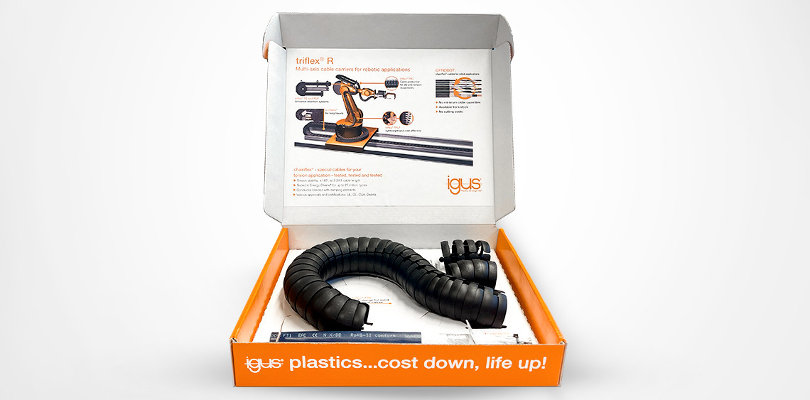 triflex® TRE Multi-Axis Cable Carrier with Easy Cable Filling | igus®