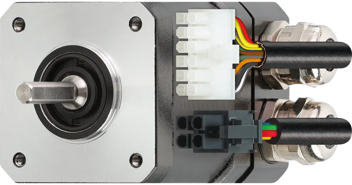 drylin® E stepper motor, connection cable and encoder, NEMA 17