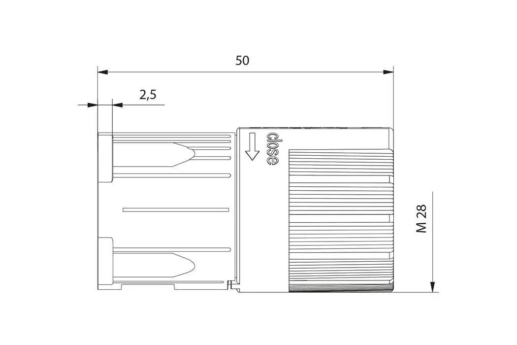 Speedtec connector, series B, M23 standard feed-through with coupling ...