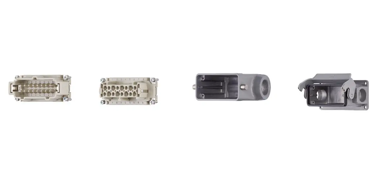 Harting connector set, pin and socket design, incl. contacts