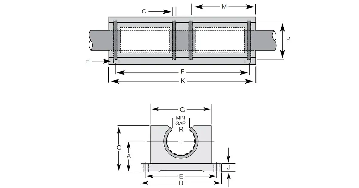 drylin® R - open double pillow block OE7UI-11TW for standard bearings ...