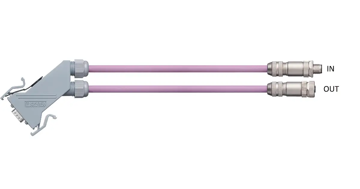 Harnessed Profibus cables, PUR, connector A: Phoenix Contact SUB-D, 9 ...