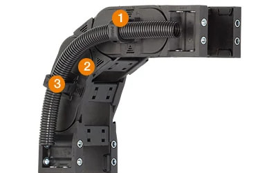 E4.1L TUB - Safe routing of corrugated tubes parallel to an e-chain®