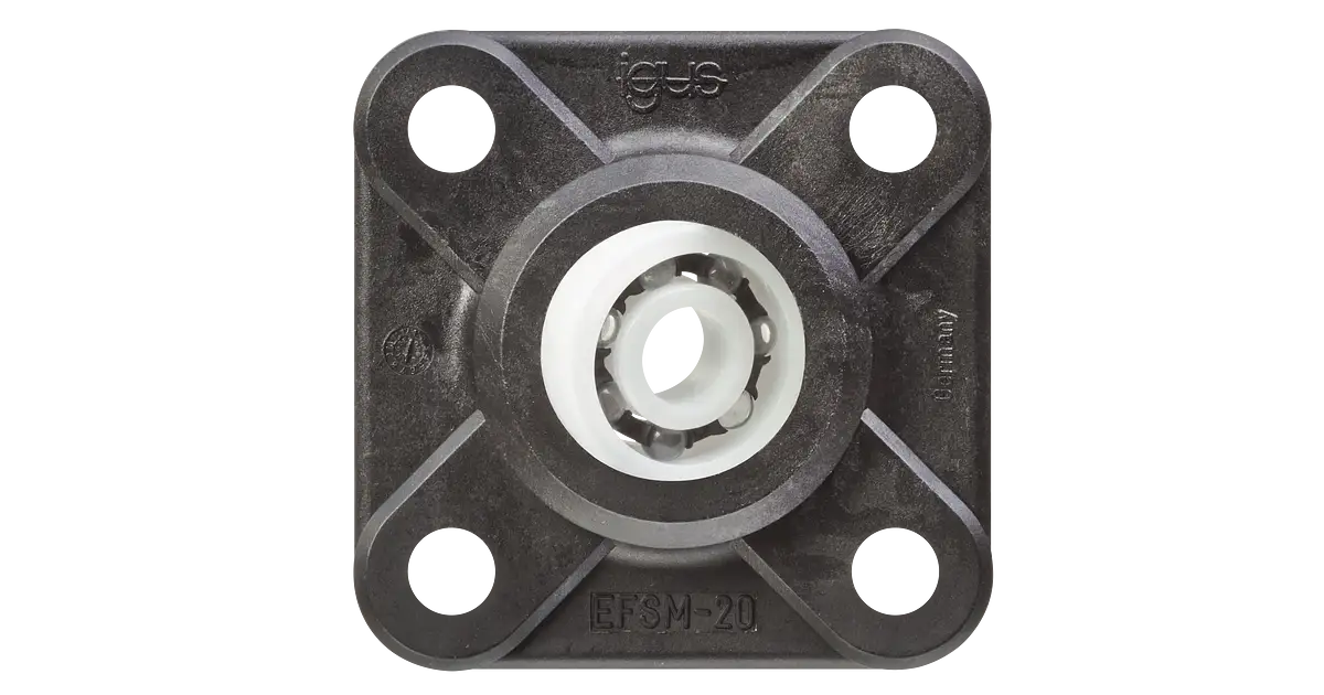 xiros® flanged ball bearing 4-hole, self-aligning