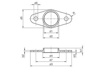iglidur® G, two hole flange bearing, mm