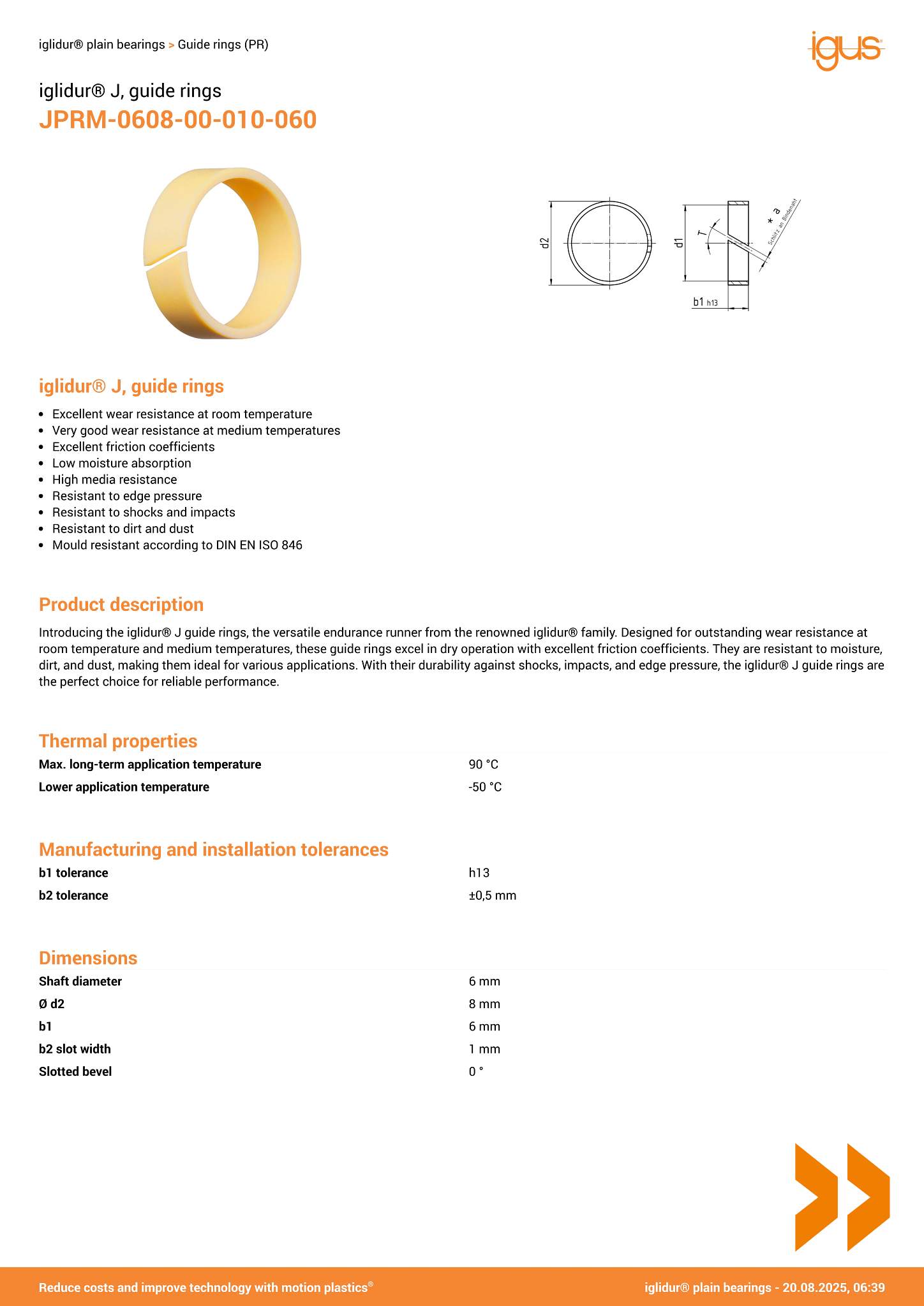iglidur® J, guide rings