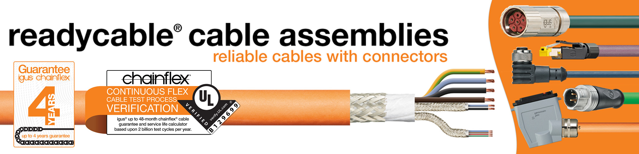 readycable® Cable Assemblies for Continuous Motion | igus®
