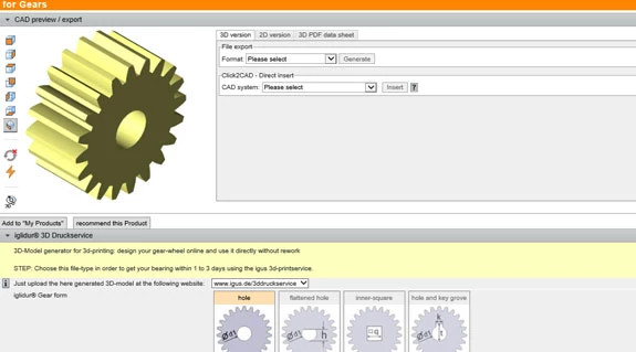 Service life calculator with injection-molded gears | igus®