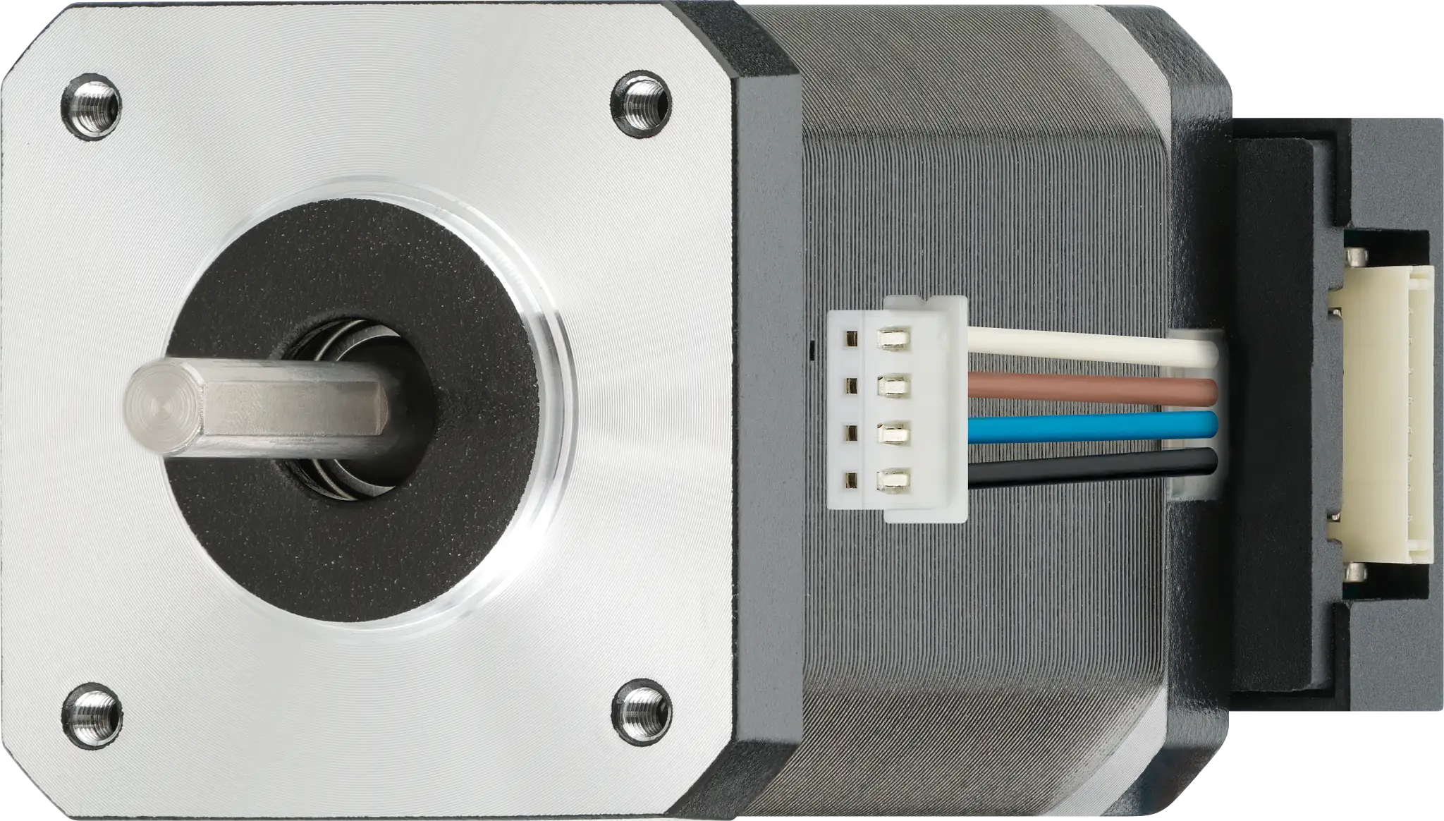 drylin® E stepper motor as powerful version, stranded wires with JST connector and encoder, NEMA 17