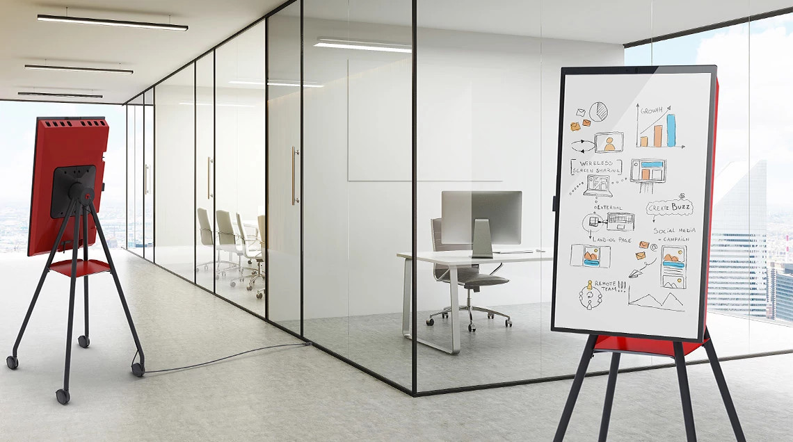 Interactive flip chart with PRT slewing ring bearing