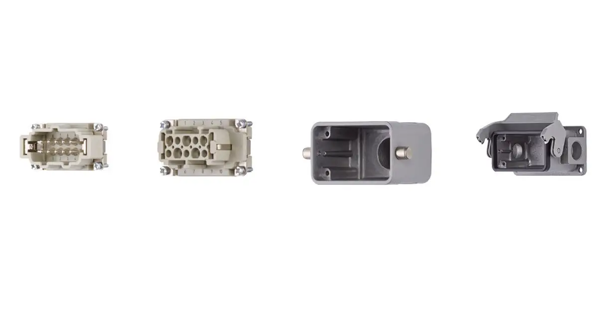 Harting connector set, pin and socket design, incl. contacts