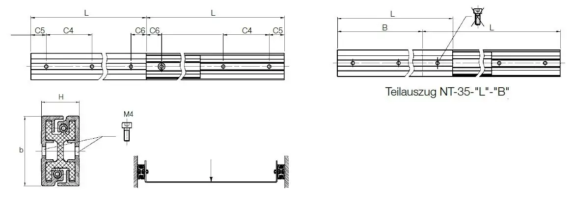 drylin® NT preloaded telescopic guides
