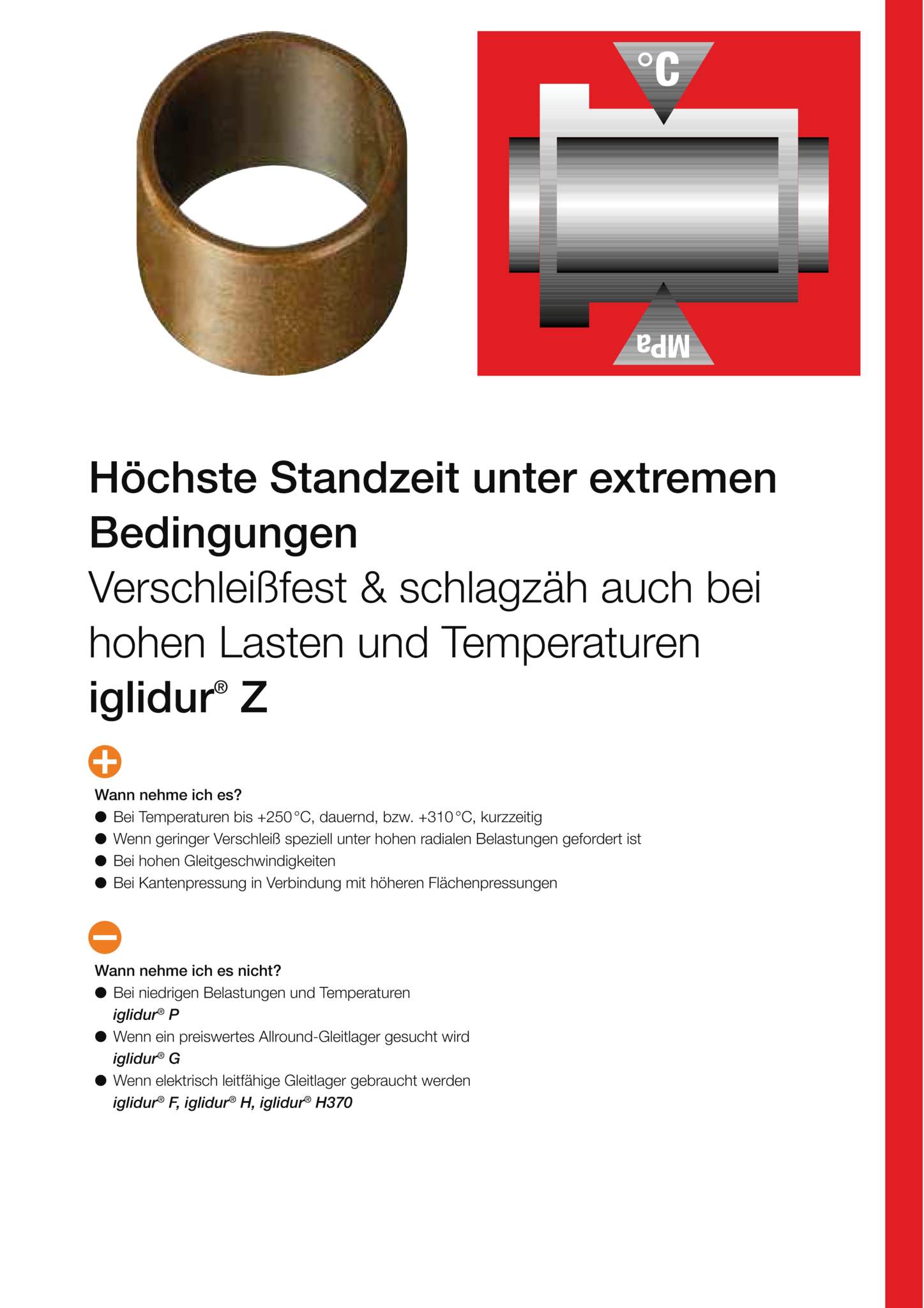 iglidur® Z, zylindrisches Gleitlager mit Bund, mm - ZFM
