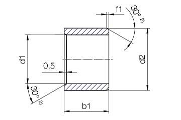 iglidur® Q3E, zylindrisches Gleitlager, inch