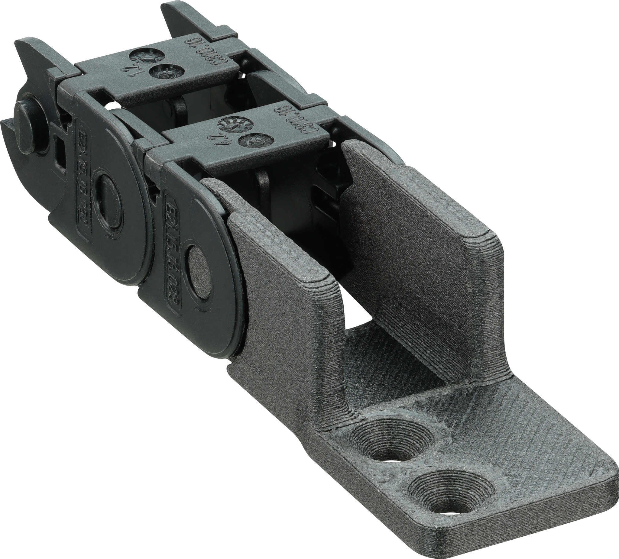 3D-printed custom mounting brackets for cable carriers | igus