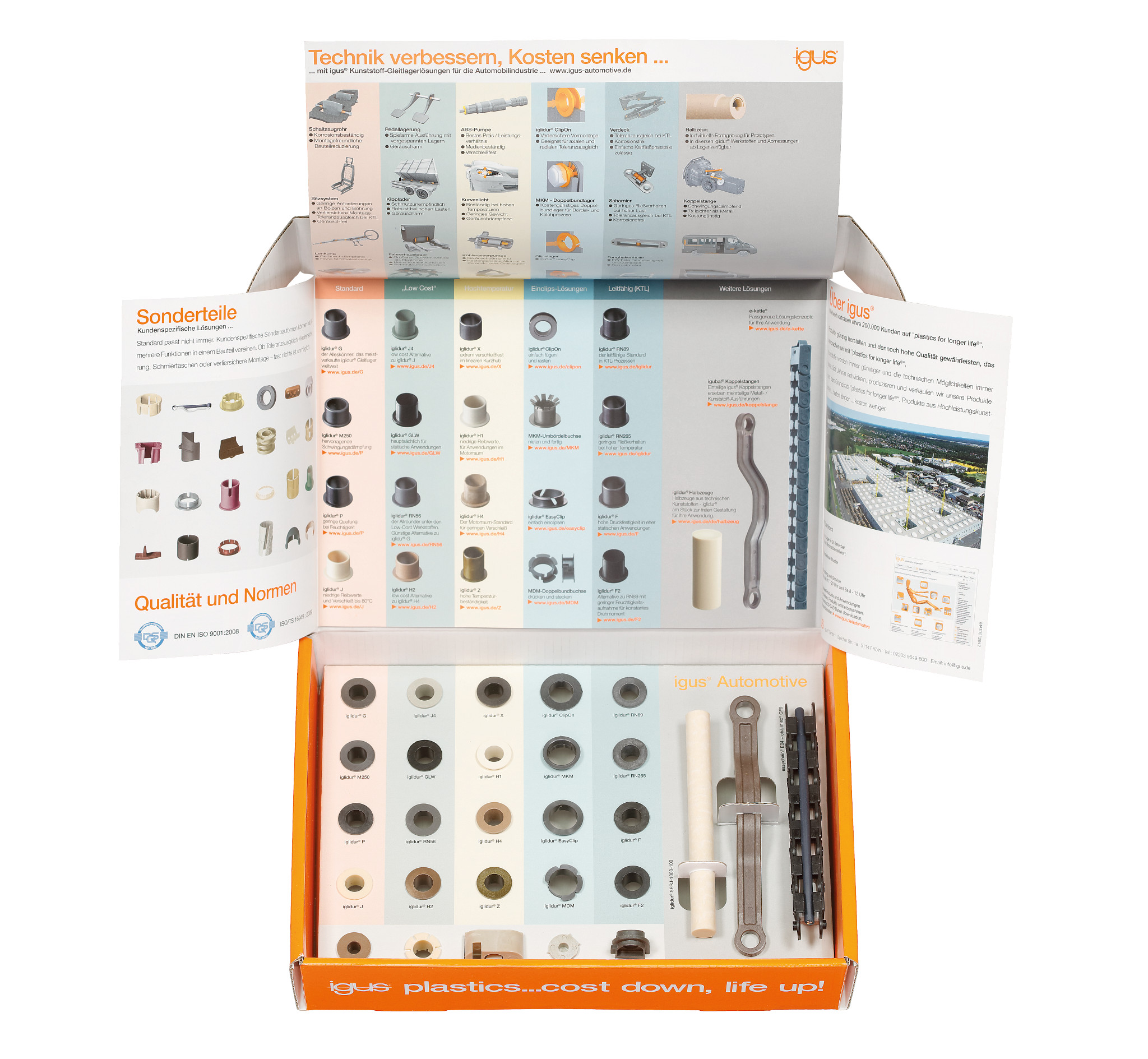 Bearing and cable guides for cars