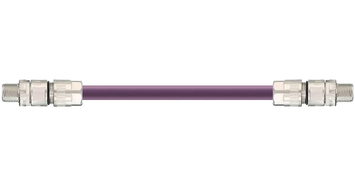 Harnessed SPE cable, PUR 12.5xd, connector A: Harting M12 connector B ...